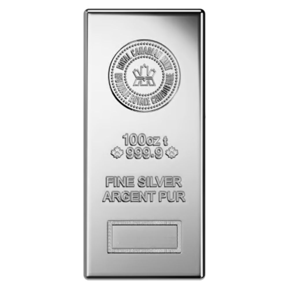 Buy 100 oz Royal Canadian Mint Silver Bar | Gold Silver Mart